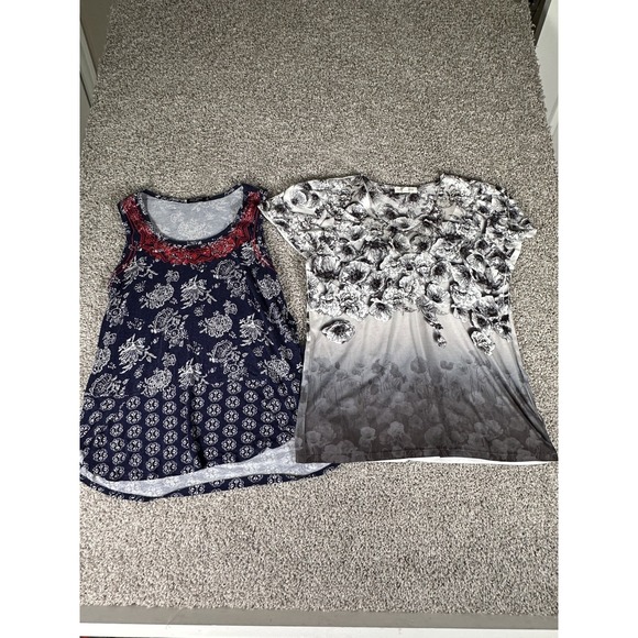 Max Jeans | Tops | Lot Of 2 Max Jeans And Clover Pine Top Floral ...